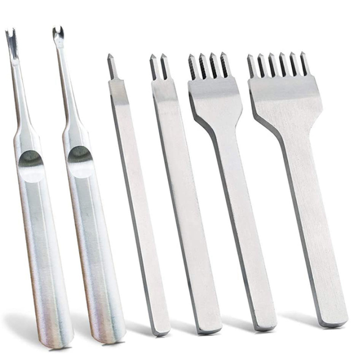 XHHDQES 18Pcs 1/2/4/6 DIY Diamond Lacing Stitching Chisel Set Leather ...