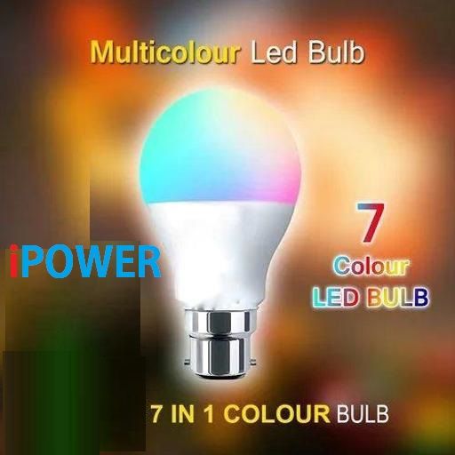 Colourful Led light multicolor led bulb RGB 7 Colour LED Light Pin B-22 ...