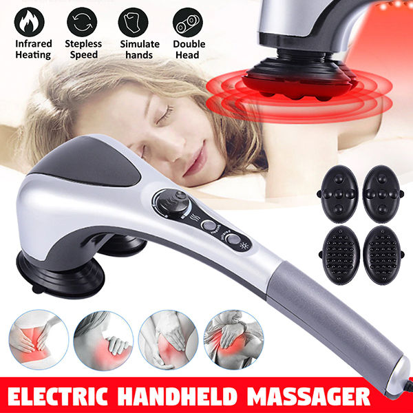Double Head Electric Full Body Massager Neck Back Leg Massage Machine Variable Speed Far Infrared Handheld Body Massager Hammer Daraz .bd