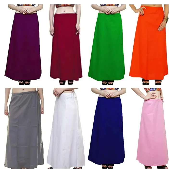 Women 100% Cotton Petticoat Readymade Petticoat, Saree Inner Wear ...