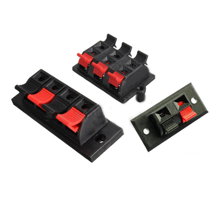 2 4 6 Way Spring Push Release Connector Speaker Terminal Strip Block ...