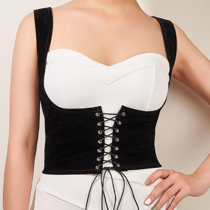 【Shop the Look】 Women Bustier Corset Underbust Lace-Up Corset Suspender ...