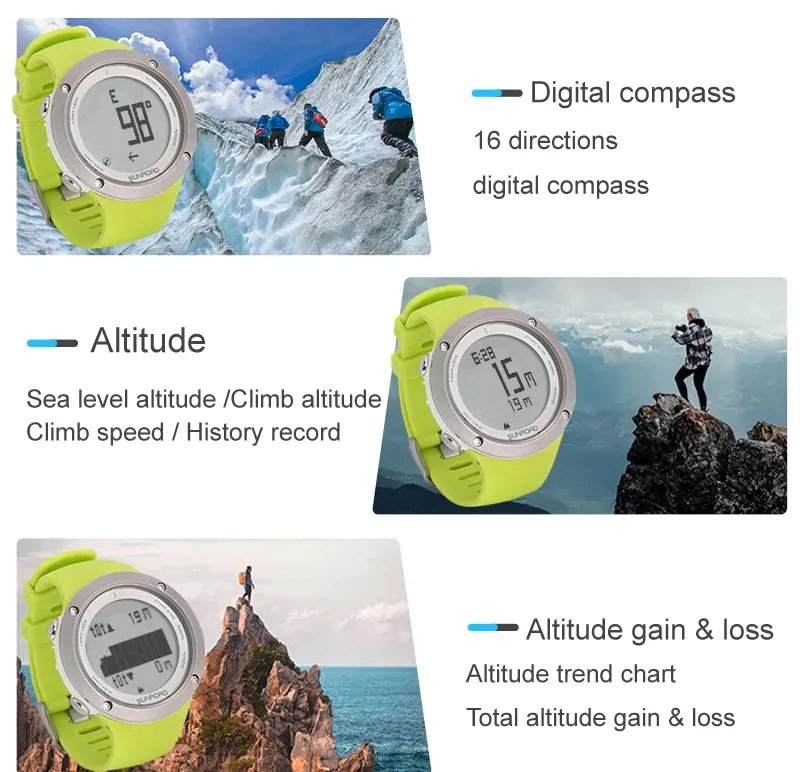 SUNROAD FR730 Color Professional Diving Watch Pedometer+Altimeter ...
