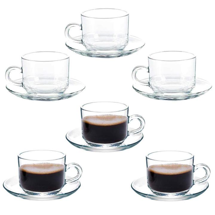 Tea Cup and saucer 6 pcs set - plain cup piris - Coffee Mug | Daraz.com.bd