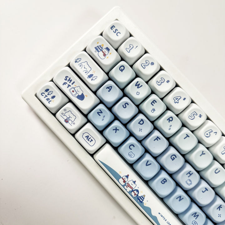 Winter Bear Theme Keycap MOA Height Five-Sided Sublimation 131-Key ...