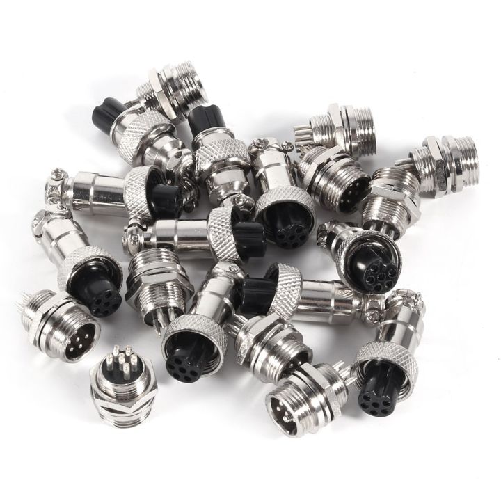 10 Set GX12 2/3/4/5/6Pin 12mm Aviation Plug Male + Female Metal Socket ...