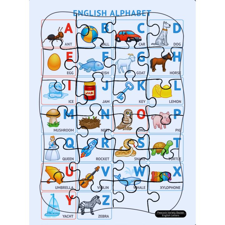 24 Pieces Jigsaw Puzzle English Alphabet ABCD 8x10.8 inch | Daraz.com.bd
