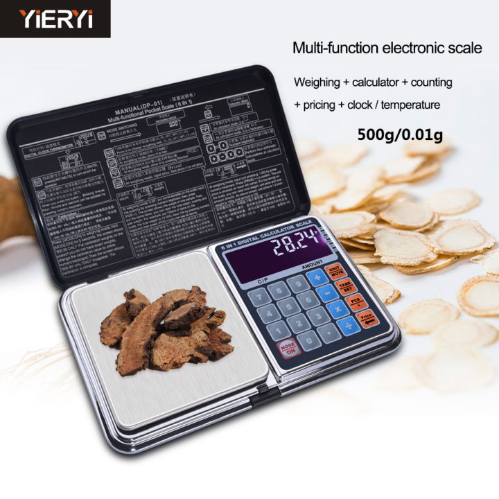 YIERYI Multi-function Digital Scales 100g/200g/300g/500g Mini Digital Scale Portable 0.01g ...