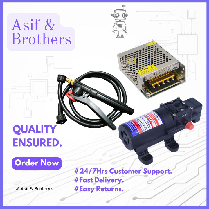High Pressure Water Pump Combo Pack With SMPS+ Pump+ Pipe | Daraz.com.bd