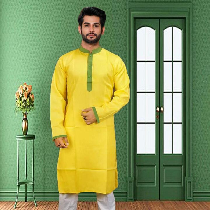 Yellow Cotton Exclusive Long Sleeve Panjabi for Men - Panjabi - Panjabi ...