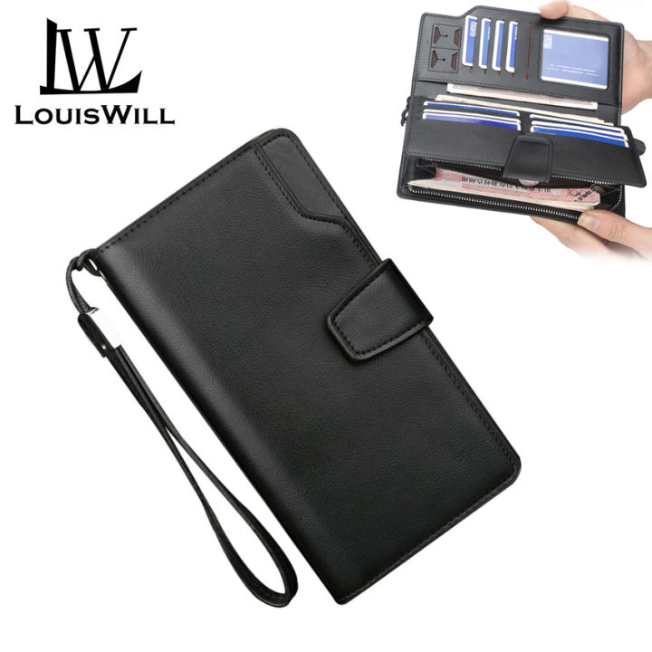 LouisWill Men Wallets Bags Fashion PU leather Long Wallet Business ...