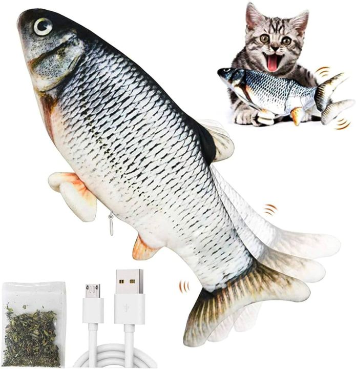New Dancing Waggling Simulation Fish Interactive Pet Toy Cat Toys ...
