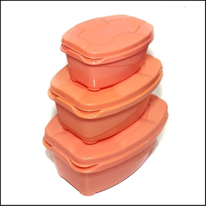 Plastic Food Storage Container Bati Set Box With Lids - 3pes Set ...