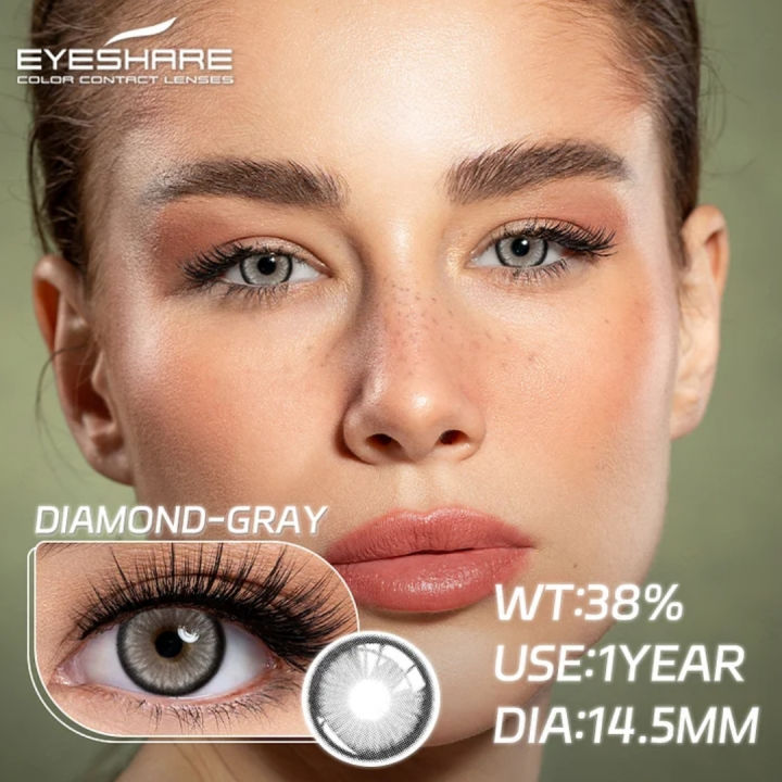New Eyeshare Diamond/Norko Gray Color Contact Lens with Regular kit box ...