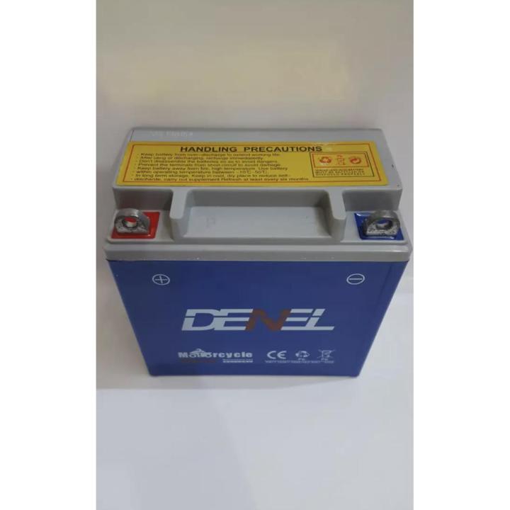 DENEL 12V 9AH 6MF9A Maintenance Free Motorcycle Battery Compatible with ...