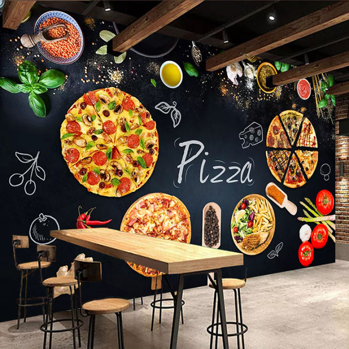Custom 3D Mural Wallpaper Wall Painting Personalized Pizza Shop ...