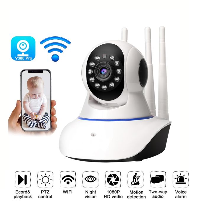 V380 Pro Wireless Security CCTV Camera PTZ Camera WiFi IP Camera 3 ...