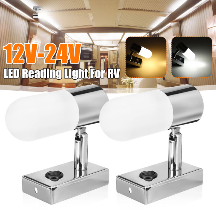 12-24V LED Reading Spot Light Button Control Bedside Wall Lamp Flexible ...