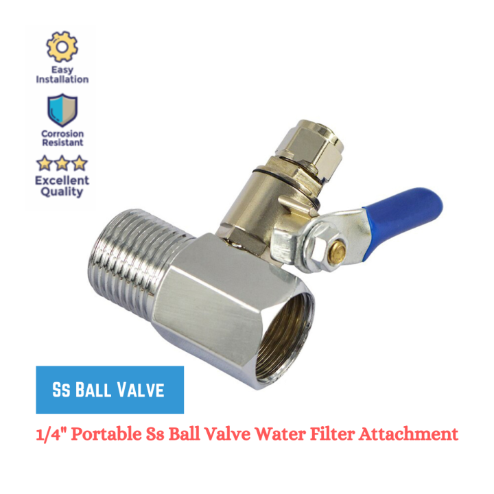 1/4" Portable Ss Ball Valve Water Filter Attachment- Water Purifier ...