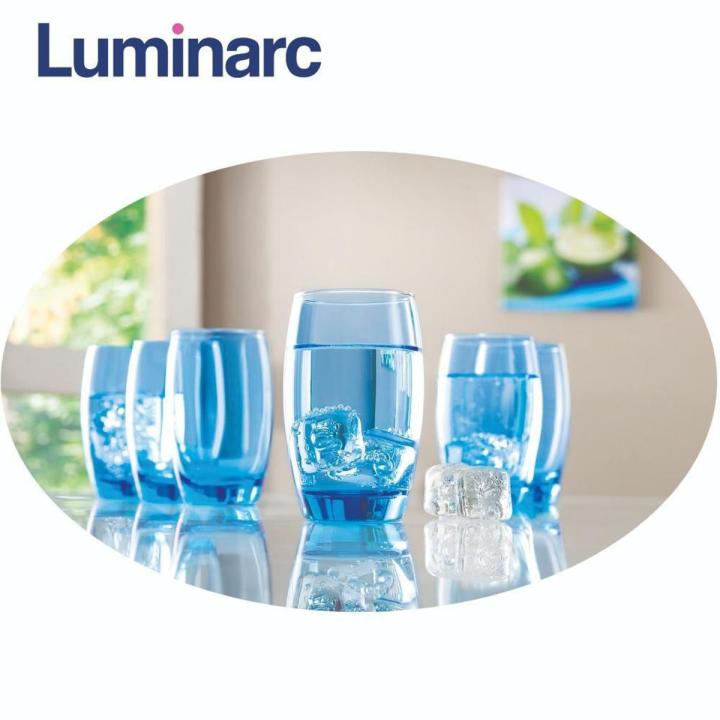 Luminarc Salto Ice Blue 6 Piece Water Glass Set (350ML) | Daraz.com.bd