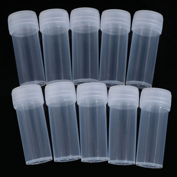 【Value Bundle】 10Pcs 5ml Plastic Test Tubes Vials Sample Container with ...