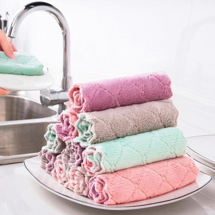 4PCS Microfiber double-sided household cleaning cloth | Daraz.com.bd
