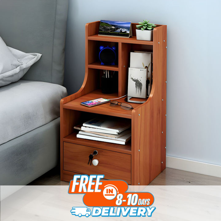 RK MDF M03 Exclusive Bed Side Table With Drawers Shanteak Finish ...