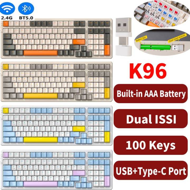 K96 Mechanical Keyboard USB Type-C Bluetooth-compatible Gaming Keyboard ...