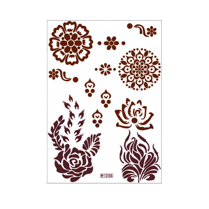 Brown Lace Tattoo Sticker with Waterproof Semi-Permanent Flowers - Easy ...