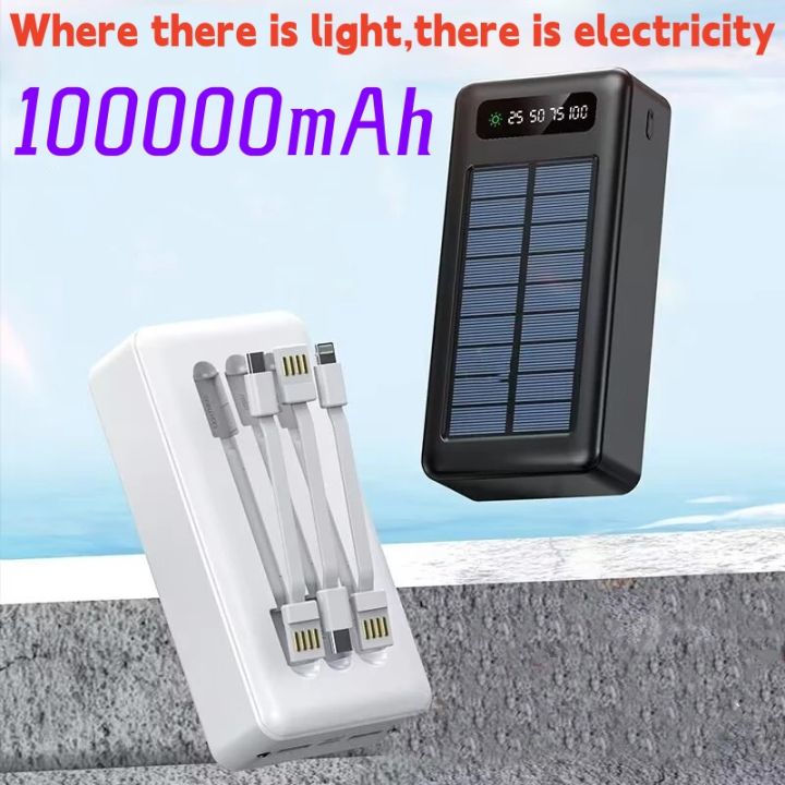 Solar Power Bank 10000mAh Emergency LED flash light with LED Display ...