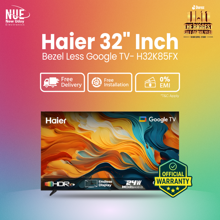 Haier 32 Inch Bezel Less Google TV 📺 H32K85FX With Official Warranty ...