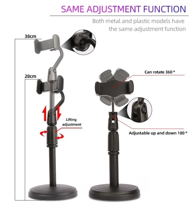 Desktop Mobile Phone Holder Stand 360 Rotate For Live Streaming Shoot ...
