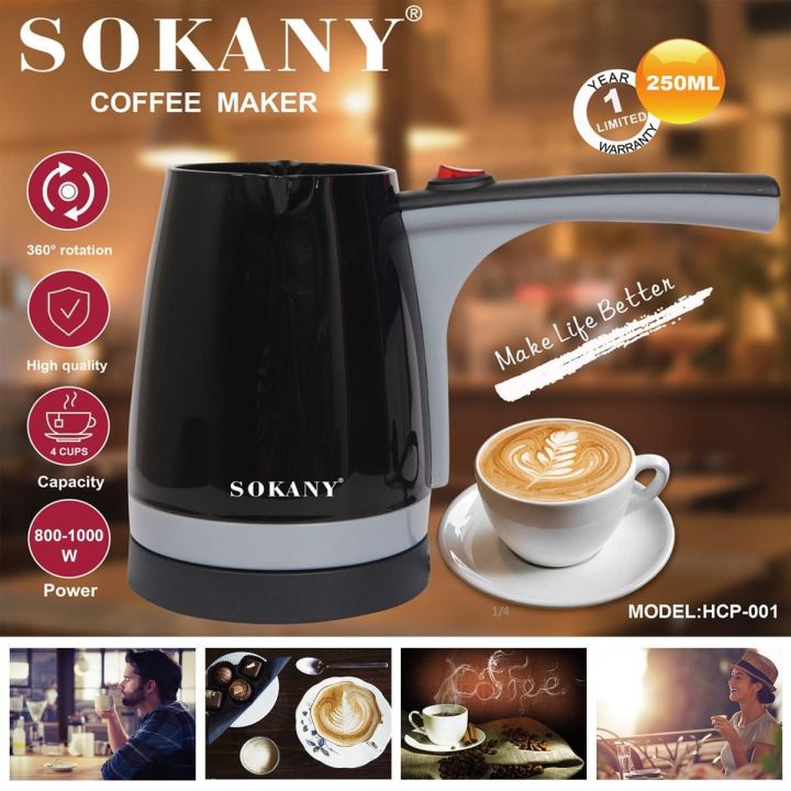 Sokany 360° Rotation Quick Heat Pot Electric Coffee Maker Machine ...