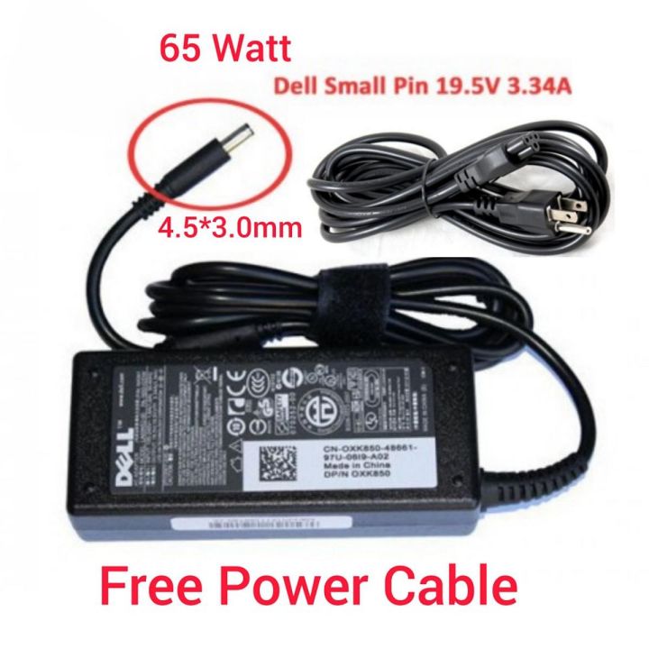 Laptop Adapter Charger DeII 19.5V 3.34A 65W (4.5mm X 3.0mm) Ultra Slim ...