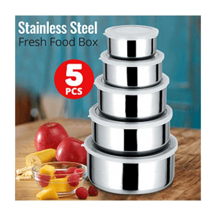Heavy 5 Pcs Multifunctional Stainless Steel Protect Fresh Box | Daraz ...