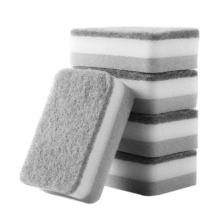 （New）5Pc/et Houehold Double ide Three Layer ponge Cleaning couring Pad ...