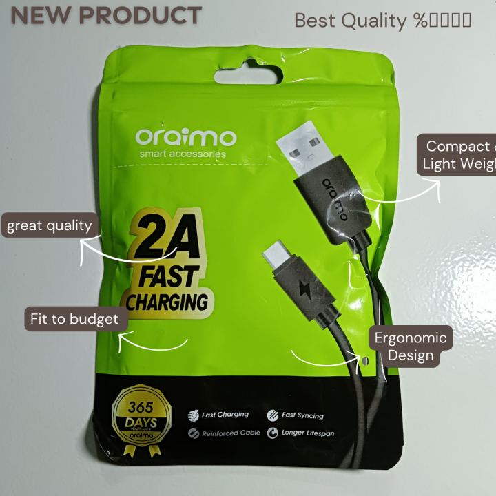 orimo Fast charging micro Cable USB type B - 2 pics | Daraz.com.bd