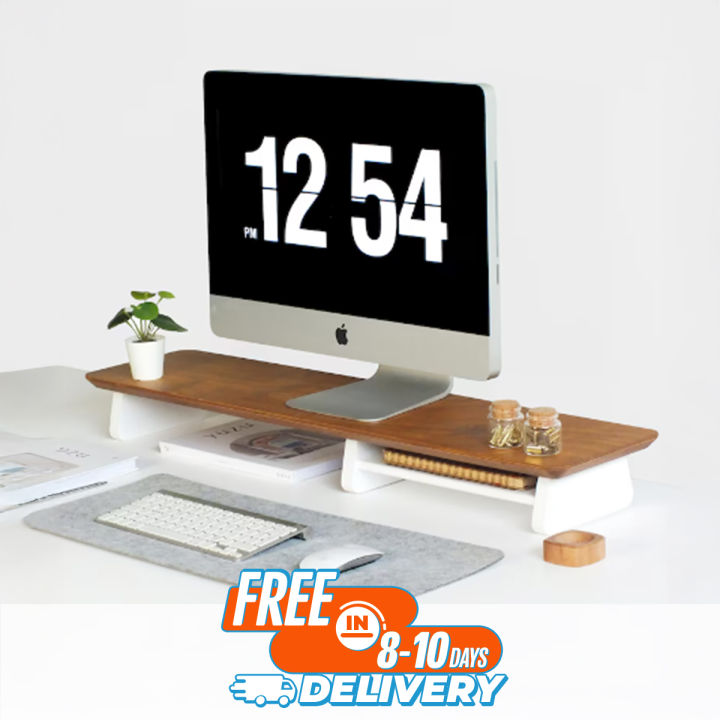 Plywood Monitor Stand: Elegant Wooden Shelf Riser for Your Computer ...