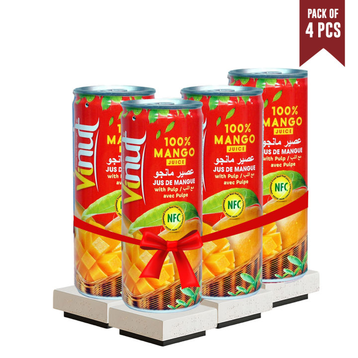 Vinut Mango 100% Fruit Juice With Pulp 230ml Pack Of 4pcs | Daraz.com.bd