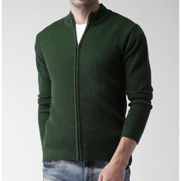 Men's Fashionable Hign Neck Zipper Jumper. | Daraz.com.bd
