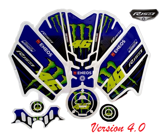 Motorcycle fuel tank full sticker for yamaha R1m monster energy or bike ...