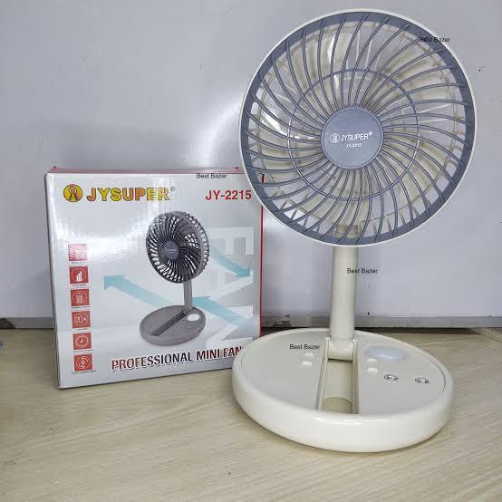 Jy Super JY-2215 Professional Rechargeable Portable Mini Table Fan Strong Wind 180 Degrees ...
