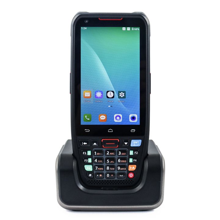 Handheld Pos Android 10 0 Pda Terminal With Charge Base 1d 2d Qr Barcode Canner 3gb 32gb 800w Hd