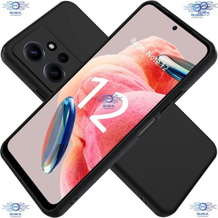 for Redmi Note 12 4G Back Cover Solid Color Multicolor Liquid Silicone ...