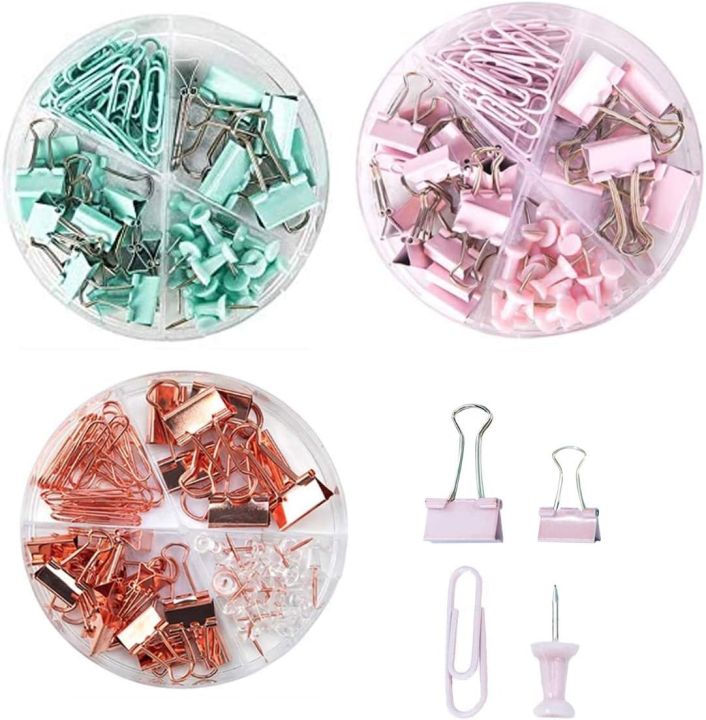 Paper Clips Stationery Set Paper Binder Swallowtail Clip Map Push Pins ...
