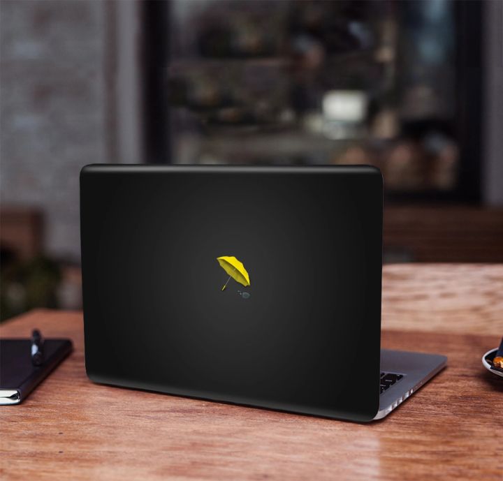 A Yellow Umbrella Removeable Laptop Sticker for Back Side skin for any ...