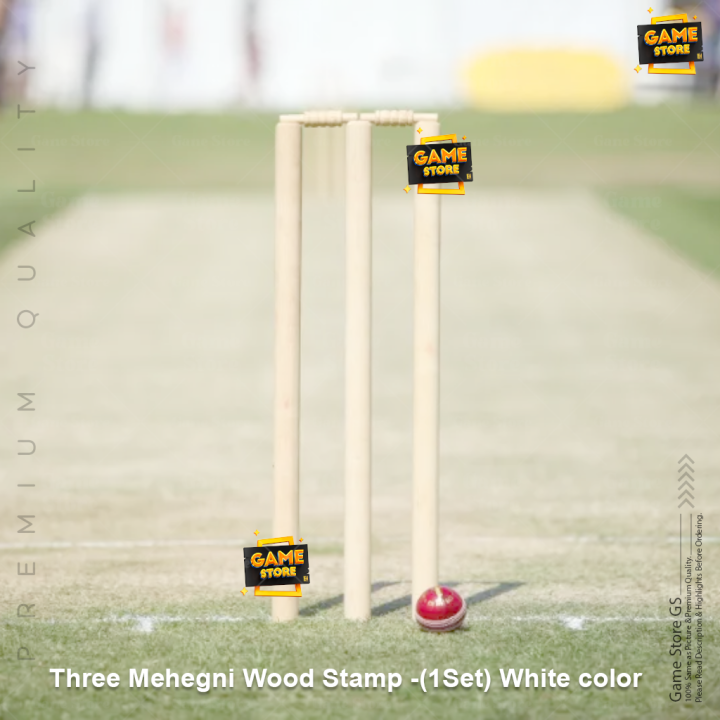 Cricket Wooden Wickets Stumps Three Mehegni Wood Stamp (1 Set) With 2 ...