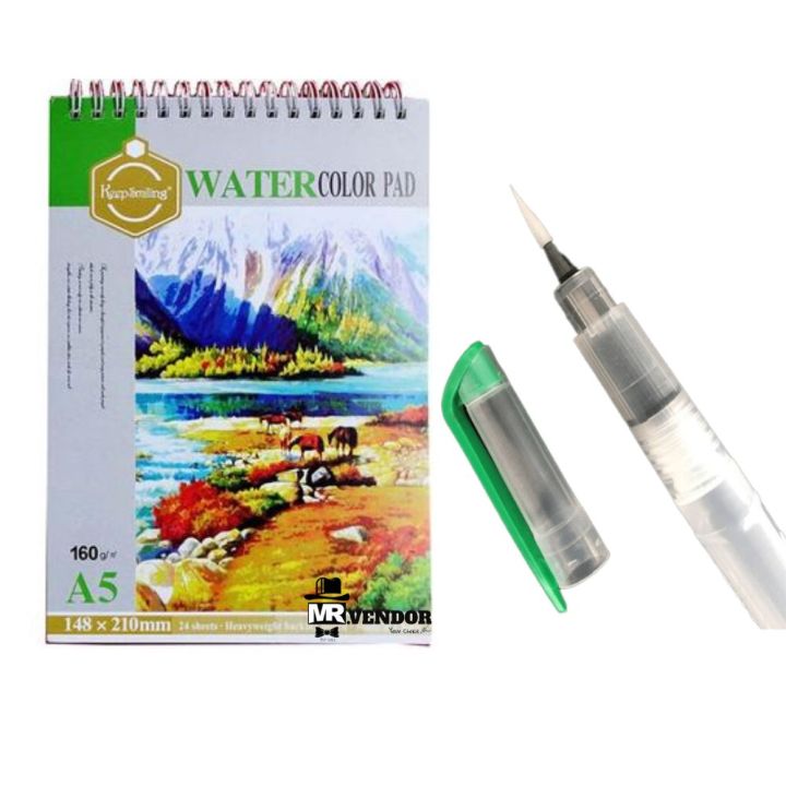 keep smiling water color pad a5/water brush pen combo set | Daraz.com.bd