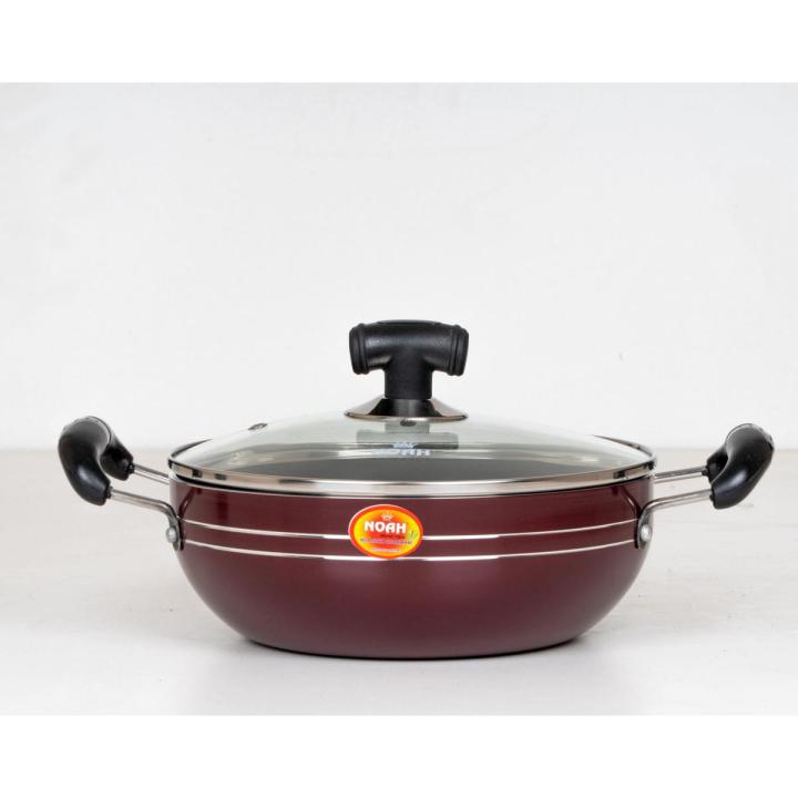 NOAH Nonstick Kadhai / Karai / Pot - 22.5 cm - Maroon | Daraz.com.bd