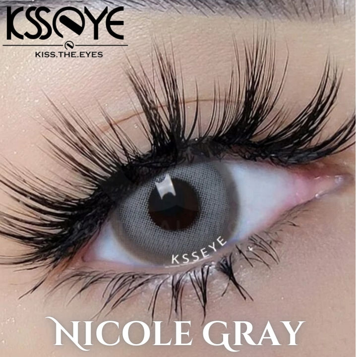 New Ksseye Nicole Gray Color contact lens with regular kit box for men ...